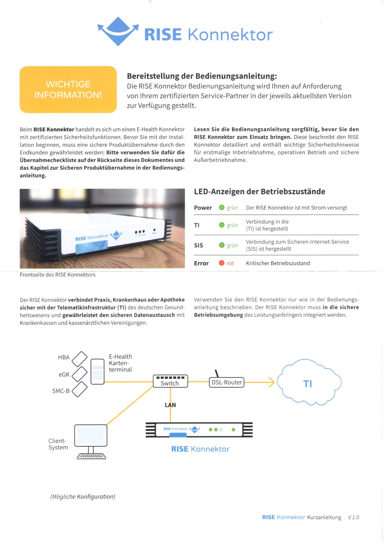 Rise Konnektor Begleitschreiben - 24h-support / 7 / 365 - Die eHealth ...